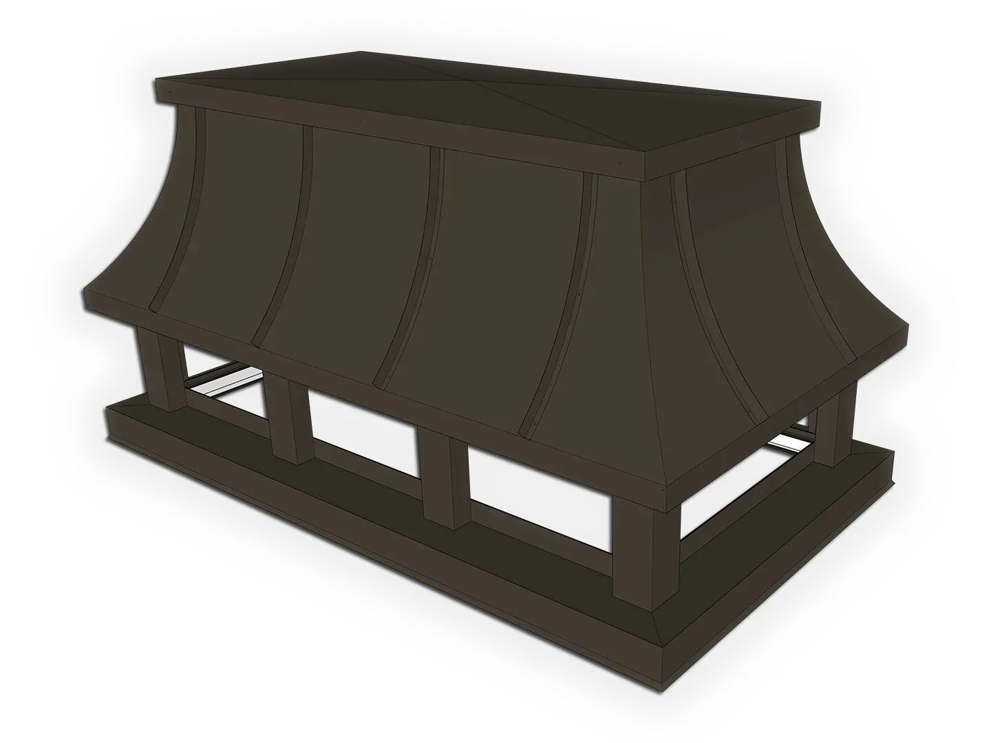 Concave Roof Chimney Cap - Durable Steel Design